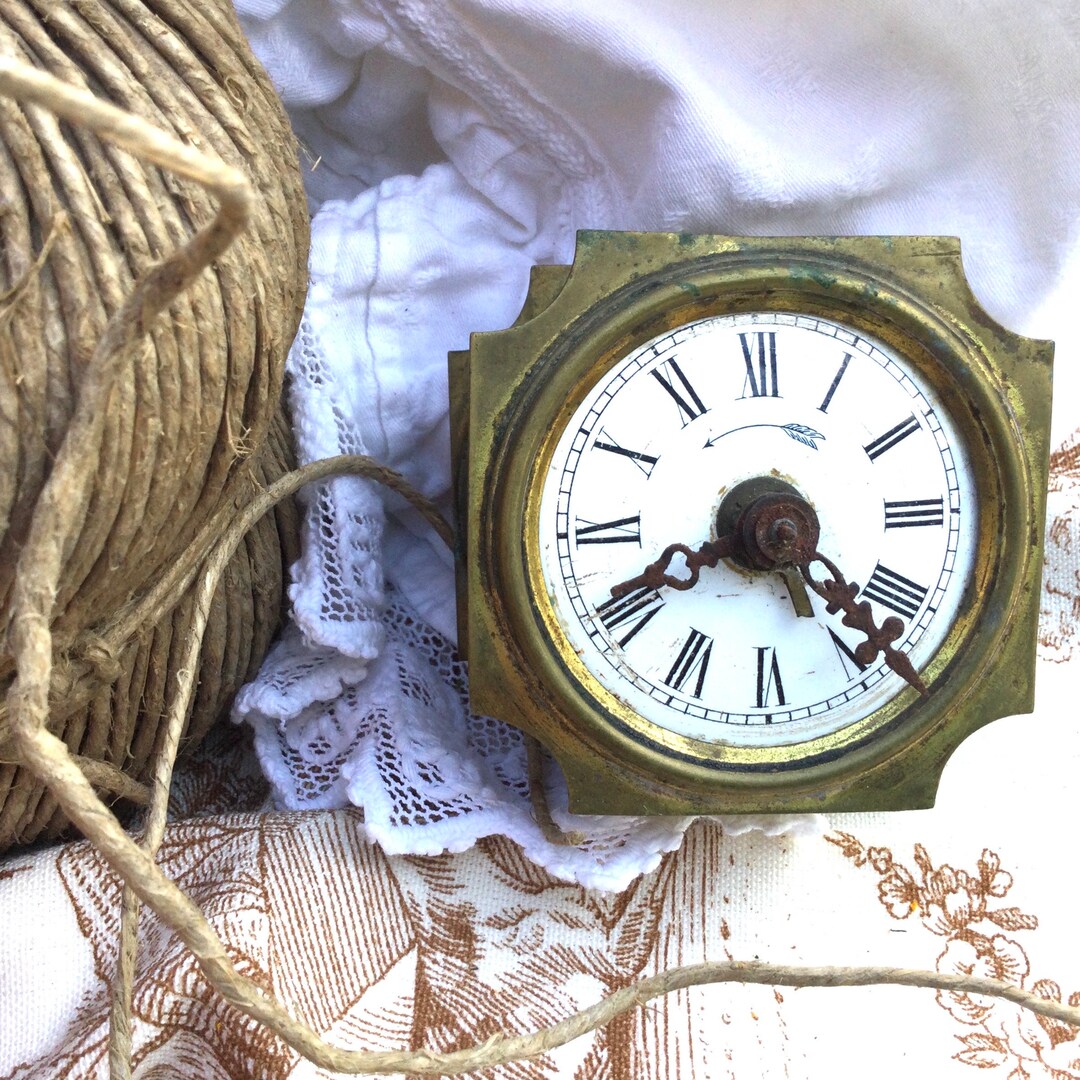 Antique French Enamel Clock Dial and Brass Movement. Japy Freres. Mid ...