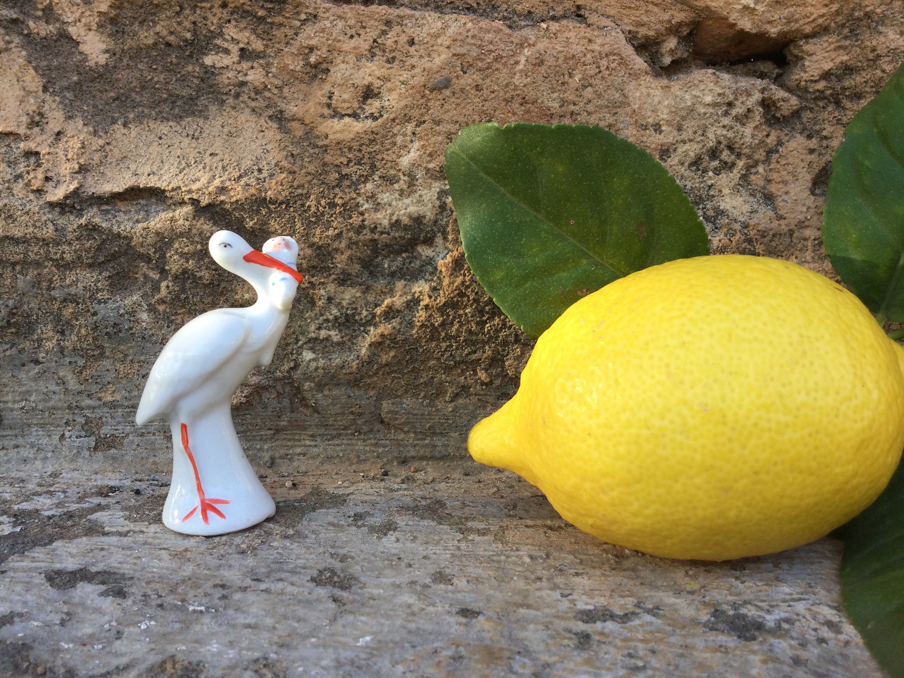 Antique German Miniature Stork and Baby Figurine. 2.5 Inches. | Etsy