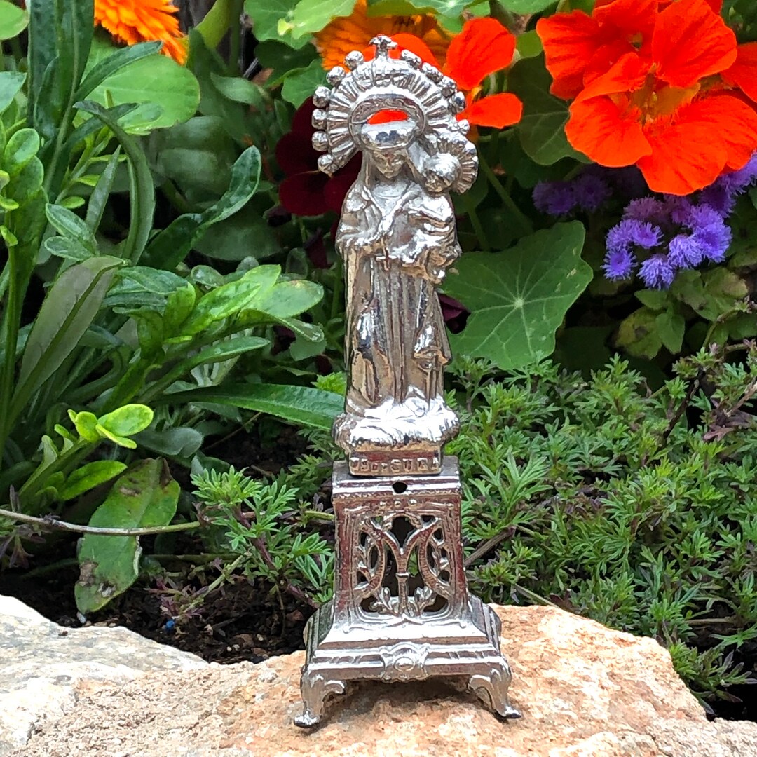 Vintage Virgin Mary Child Jesus Statue Nuestra Senora De Cura Randa
