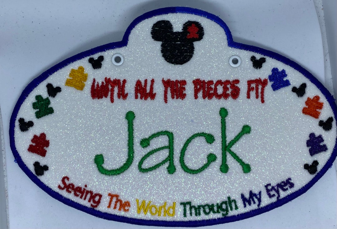 Personalised Disney Inspired Autism Awareness Embroidered Pram Stroller ...