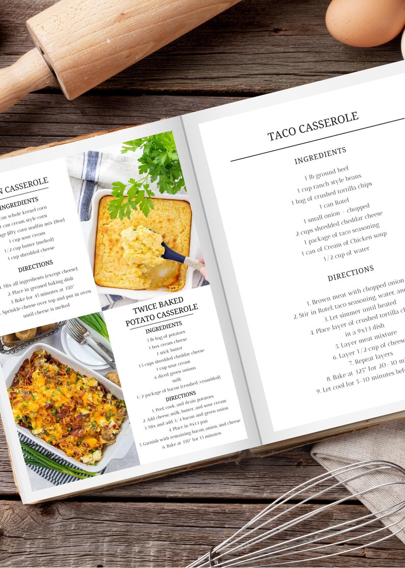 Editable Recipe Book Template - Etsy