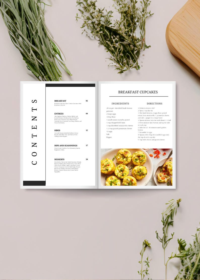 Editable Recipe Book Template - Etsy