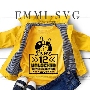 12th Birthday Svg Level 12 Unlocked Awesome Since 2009 | Etsy