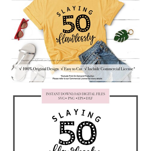 Happy 50th Birthday Svg File Only For Cricut And Silhouette Etsy