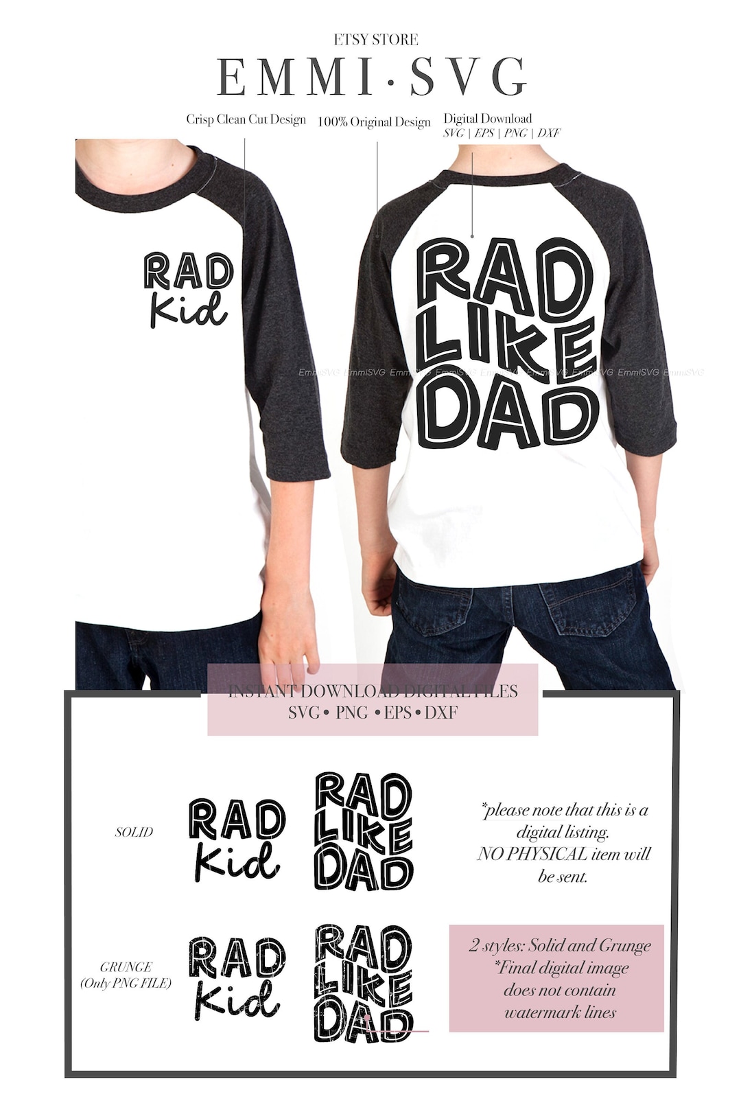 Rad Like Dad Svg Shirt Design, Rad Kid SVG PNG Sublimation, Toddler ...