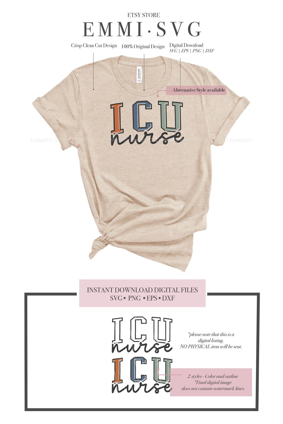 ICU Nurse Svg Shirt Design, ICU Nurse Png Sublimation Shirt, Intensive ...