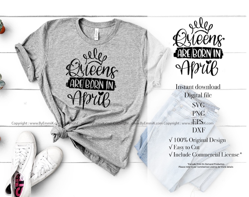 April Birthday Svg April Girl Svg Instant Download Files | Etsy