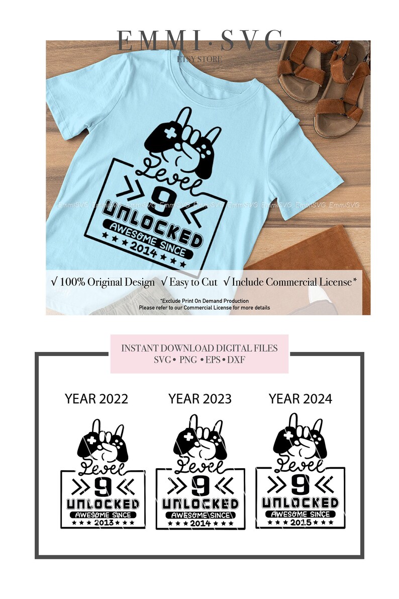 9th Birthday Svg Level 9 Unlocked Awesome Since 2011 Tenth - Etsy