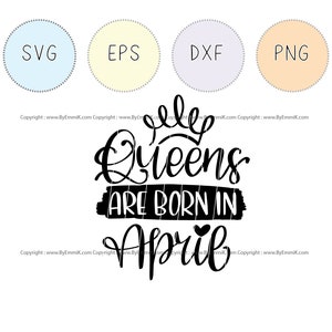 April birthday svg april girl svg instant download files | Etsy