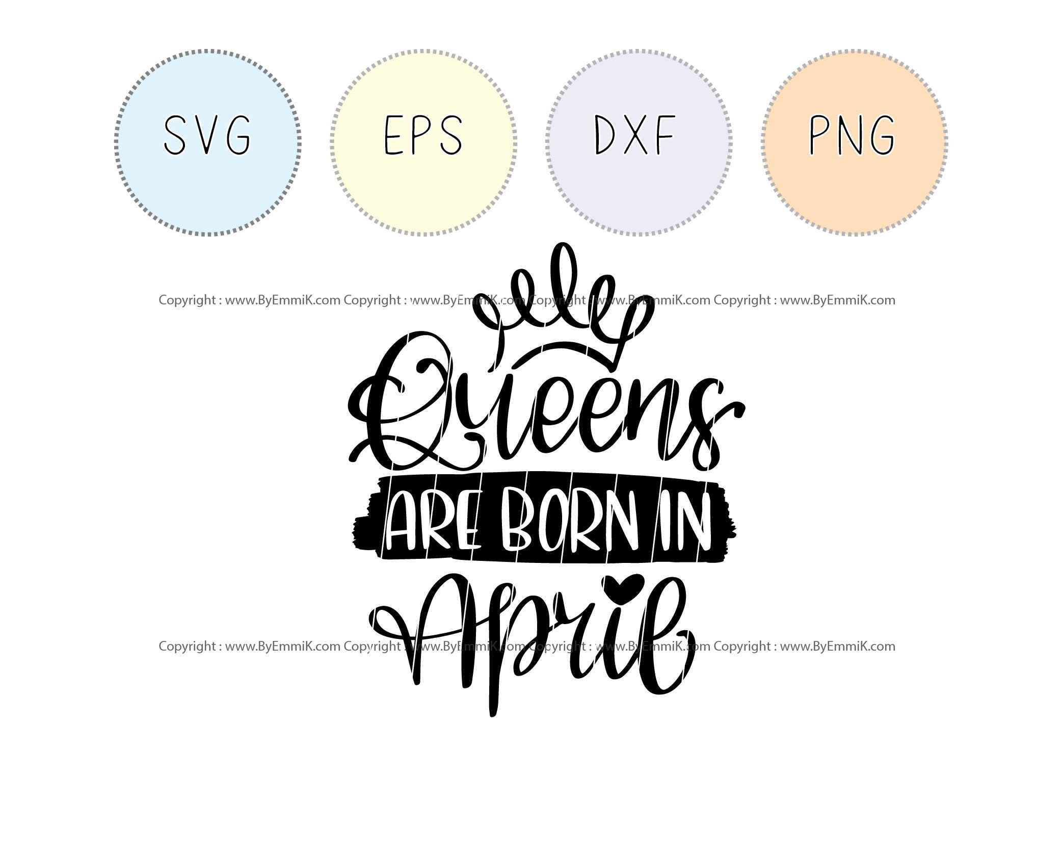 April birthday svg april girl svg instant download files | Etsy