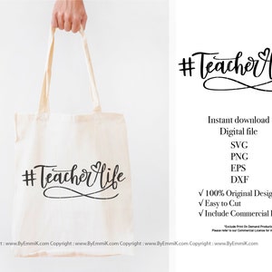 Hashtag Teacher Life Svg Files for Cricut , Pre K Teacher, Preschool ...