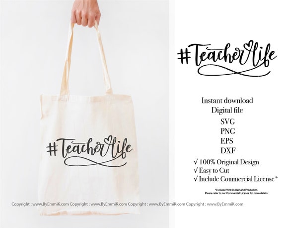 Hashtag Teacher Life Svg Files for Cricut Pre K Teacher | Etsy