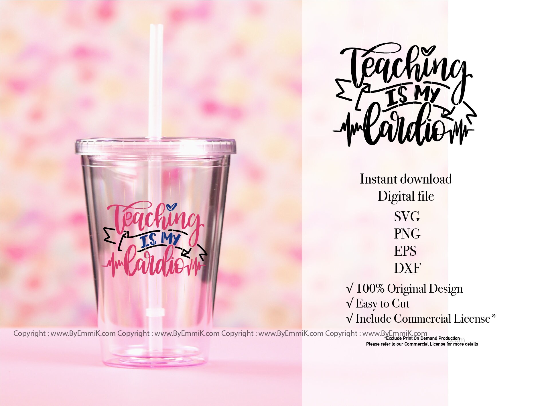 Teaching is My Cardio Svg Teacher Svg Love Teaching Pre K - Etsy