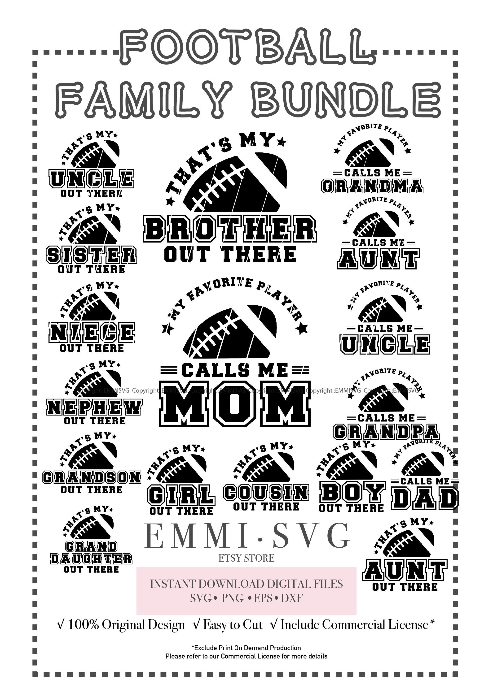 Football family bundle svg football mom football grandma | Etsy