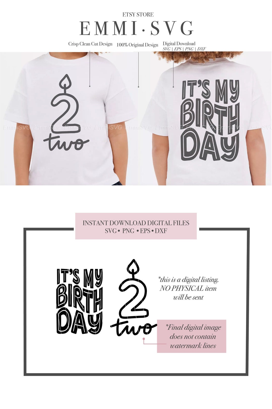 2nd Birthday Svg Png, Second Birthday SVG PNG, 2 Years Old Svg, Two ...