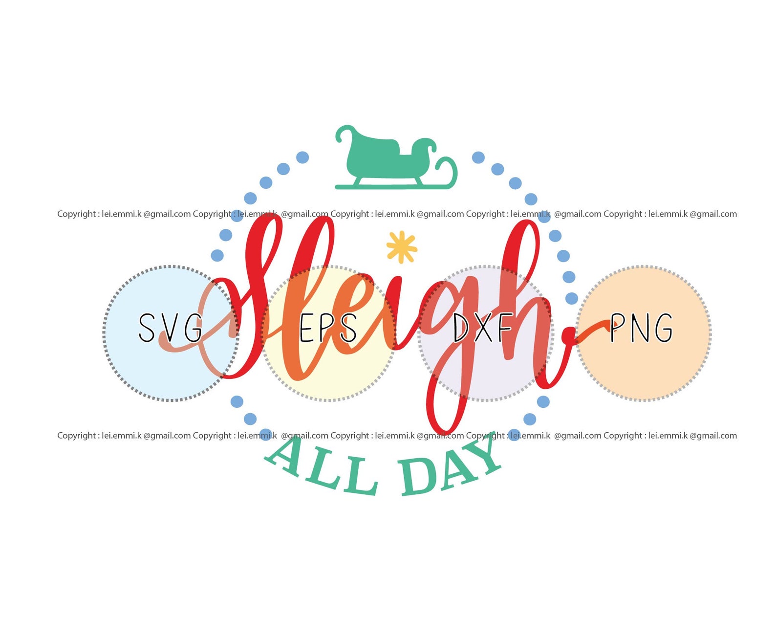 Sleigh All Day Svg for Cricut, Christmas Saying, Christmas Quote ...