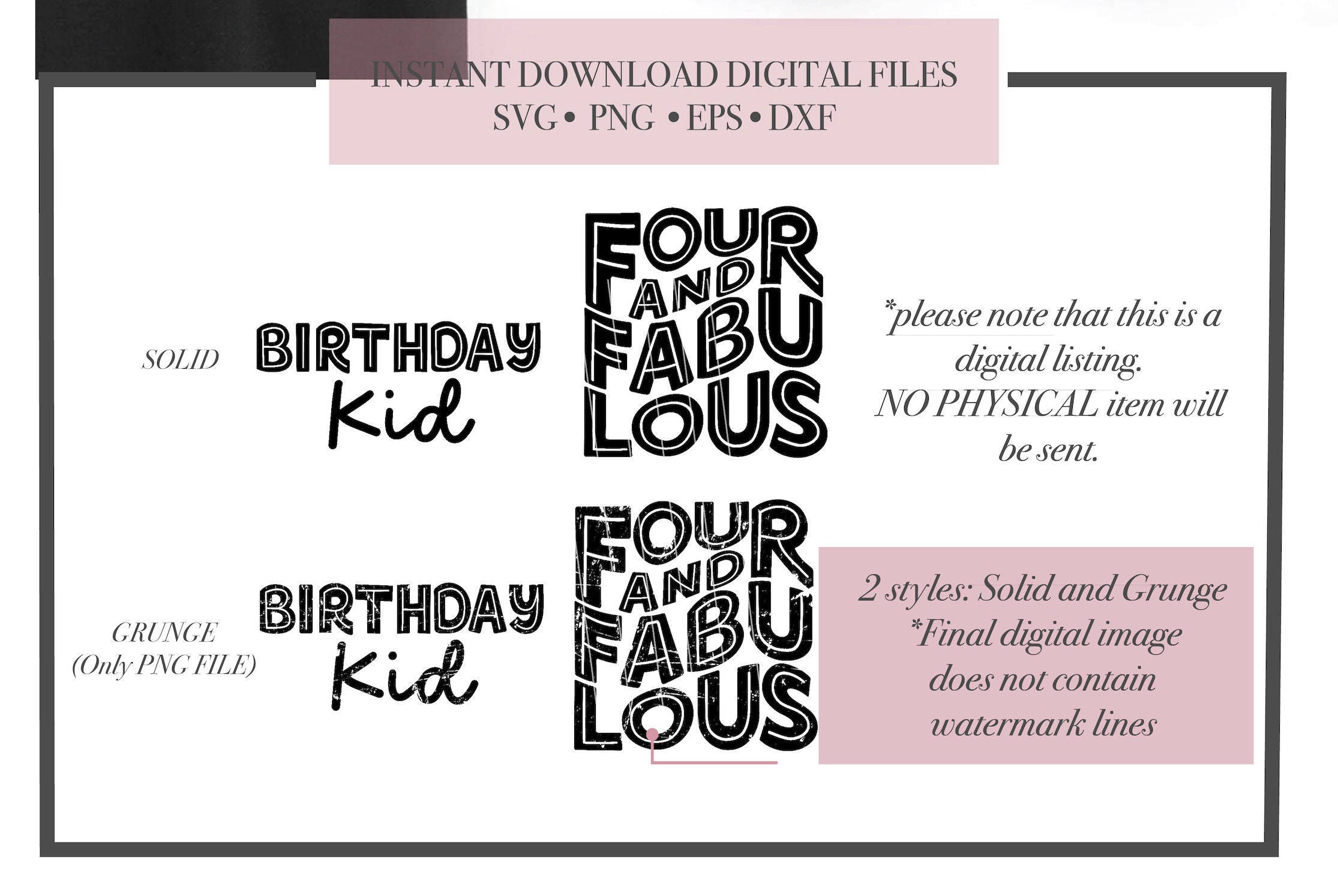 Four and Fabulous SVG PNG Shirt Design, 4th Birthday Svg, Fourth ...