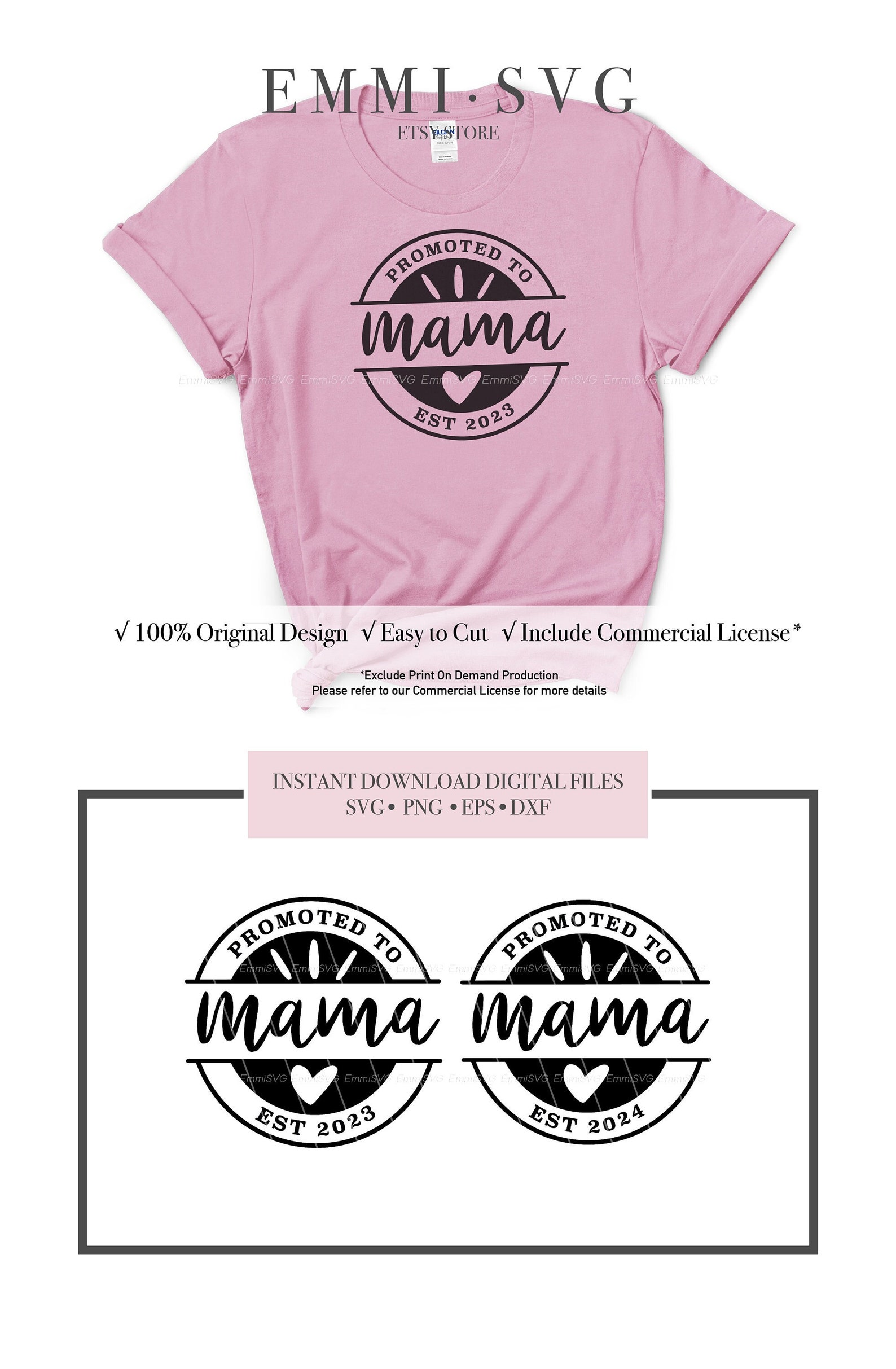 Promoted to Mom Svg for Cricut and Silhouette Cameo, New Mom Svg, Est ...