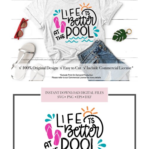 Life is Better at the Pool SVG Instant Download - Etsy