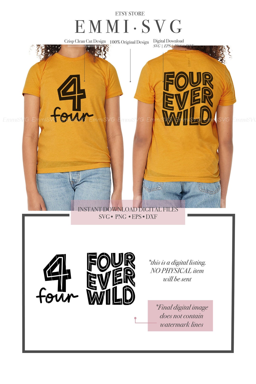 4th Birthday Svg Png, Four Ever Wild Svg, Fourth Birthday Svg, Four ...