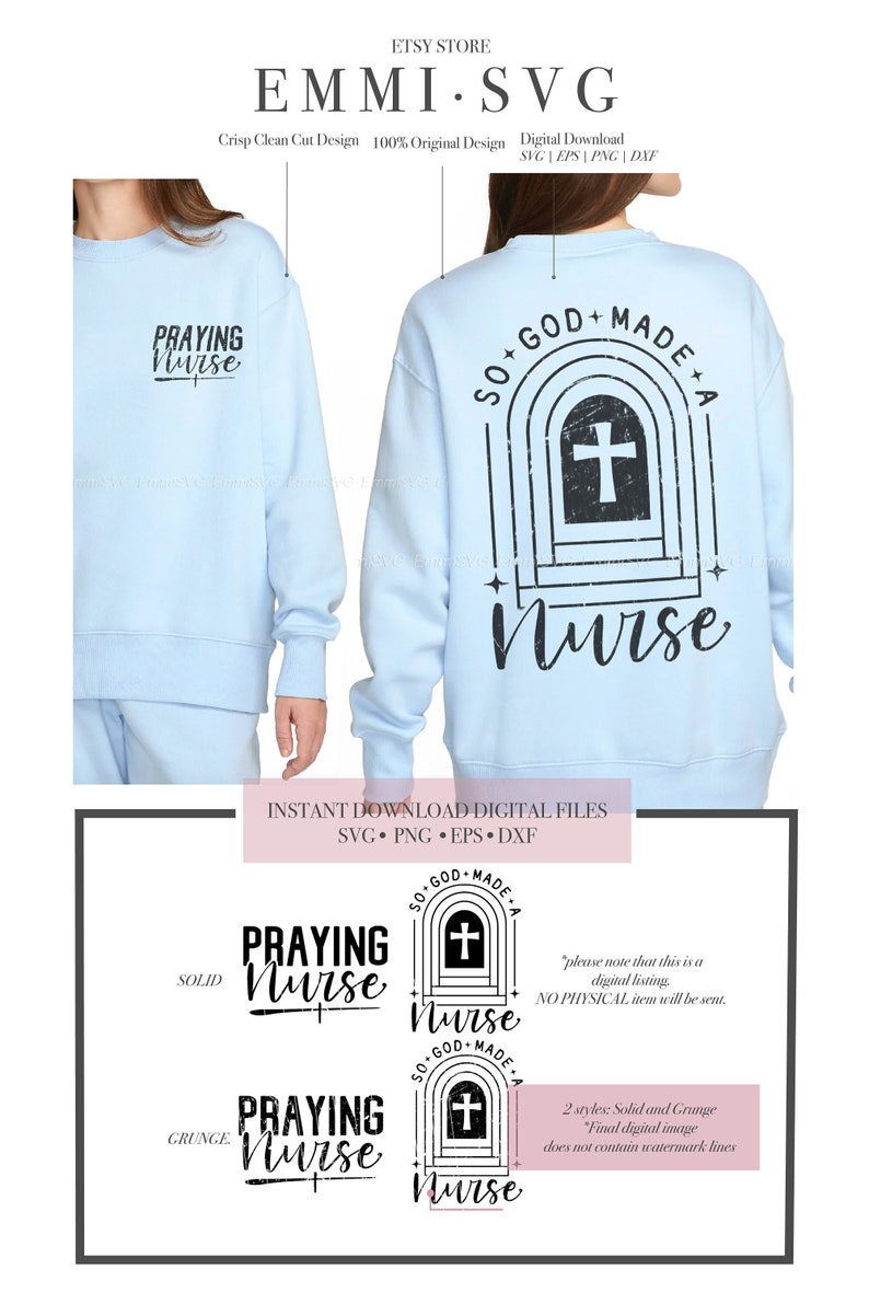 Christian Nurse Svg Shirt Design, Praying Nurse Svg, so God Made a ...