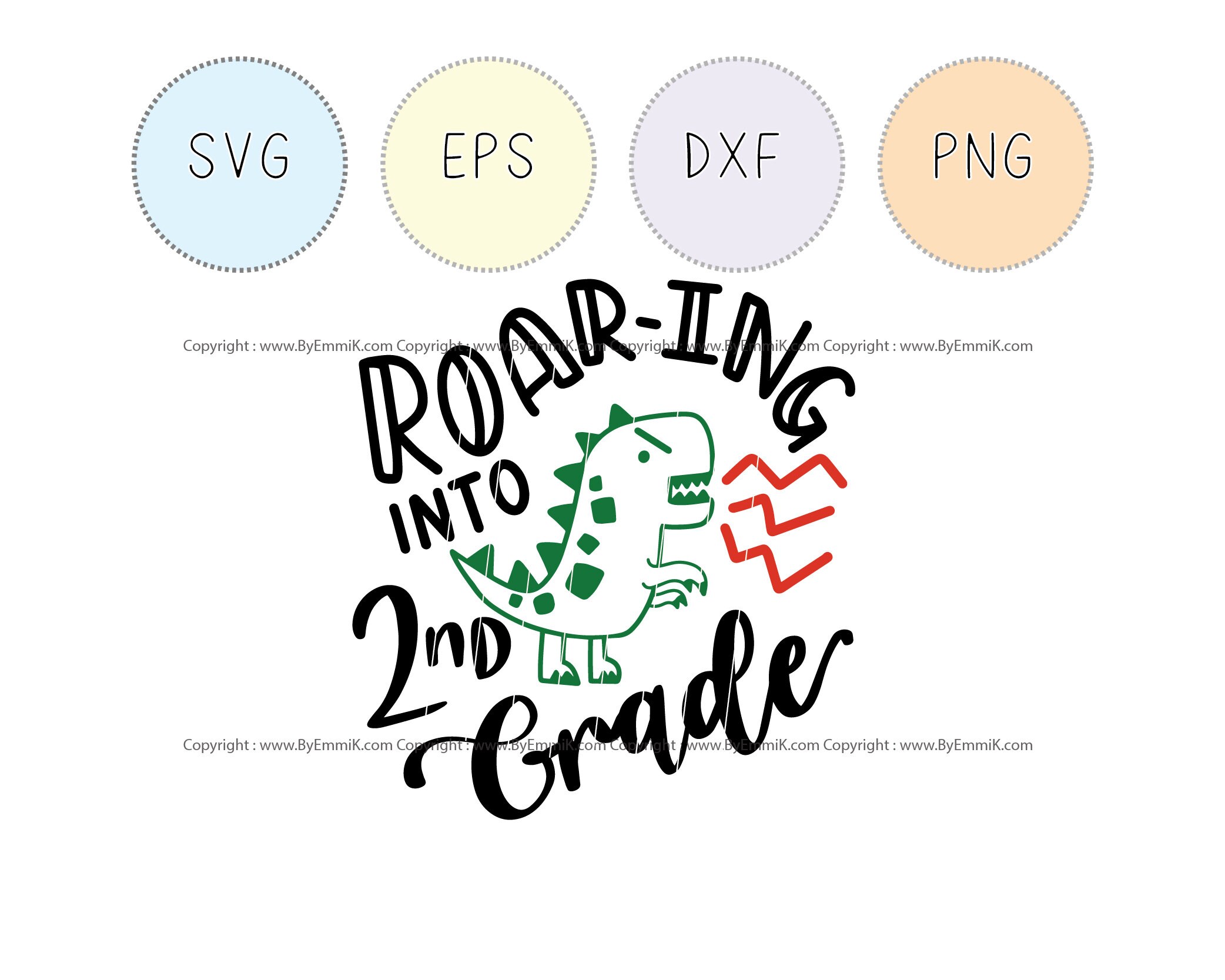Roaring Into 2nd Grade Svg Dinosaur Shirt 2nd Grade | Etsy