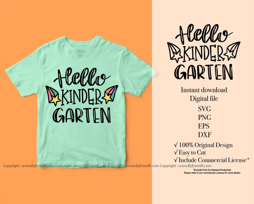 Hello Kindergarten Svg First Day of School Svg 1st Day - Etsy