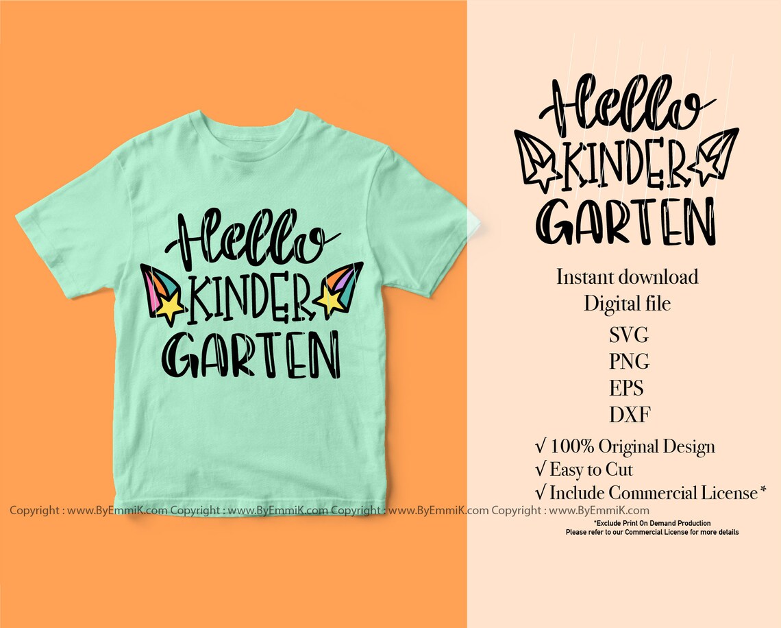 Hello Kindergarten Svg First Day of School Svg 1st Day - Etsy