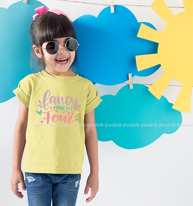 Fancy and Four 4th Birthday Svg Fourth Birthday Svg 4 Years | Etsy