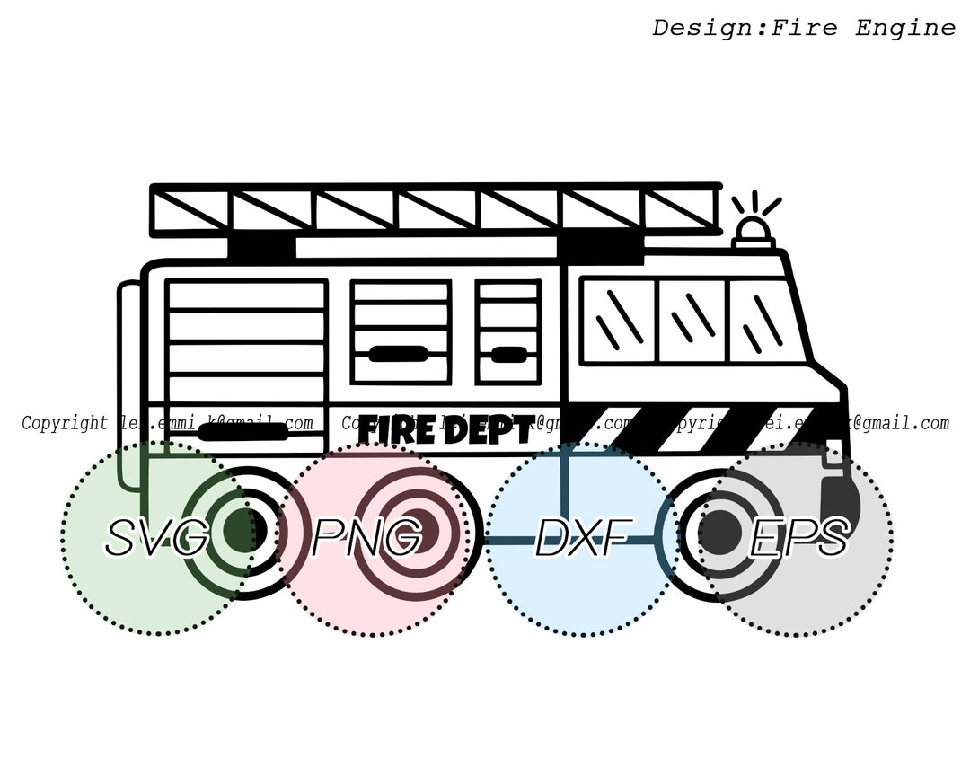 Fire Truck Svg, Fire Engine Svg, Rescue Team, Vector, Line Art, Prints ...