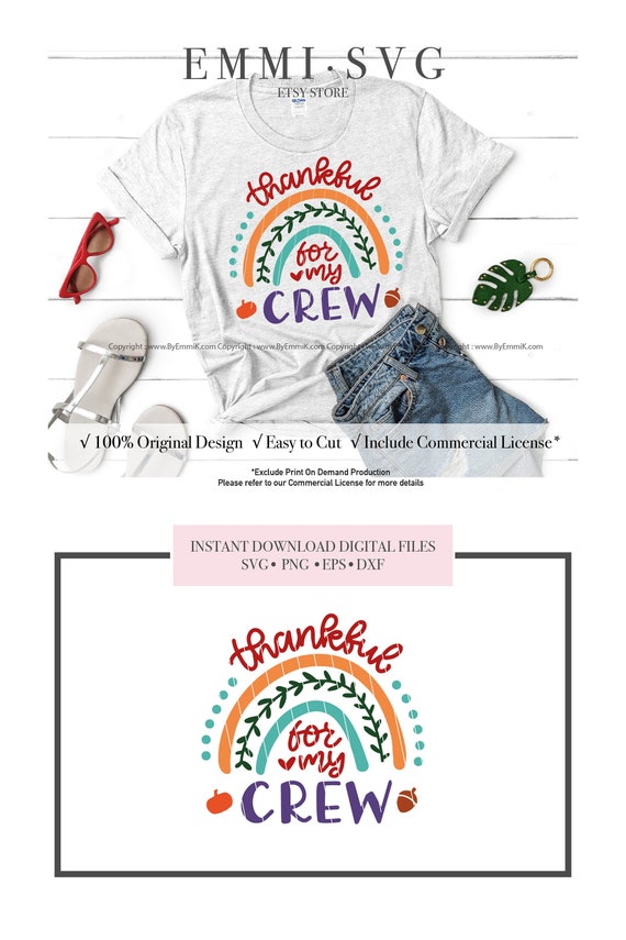 Thankful for My Crew Svg Thanksgiving Crew Svg Thankful and | Etsy