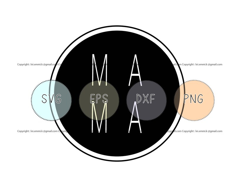Mama 1 word in monogram circle frame svg files for cricut and | Etsy