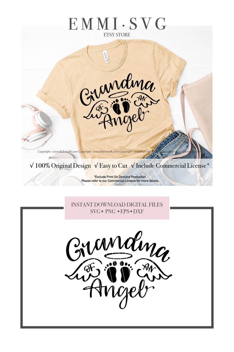 Grandma of an Angel Svg, Angel Grandma Svg, Grief Design, Angel ...