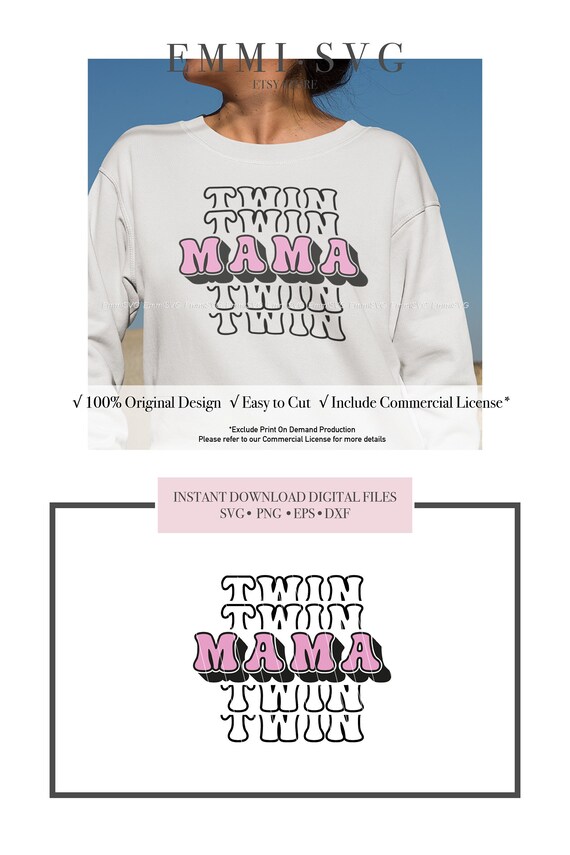 Twin Mama Svg Twin Mom Svg Mom of 2 Svg Mom Life Svg Twins | Etsy