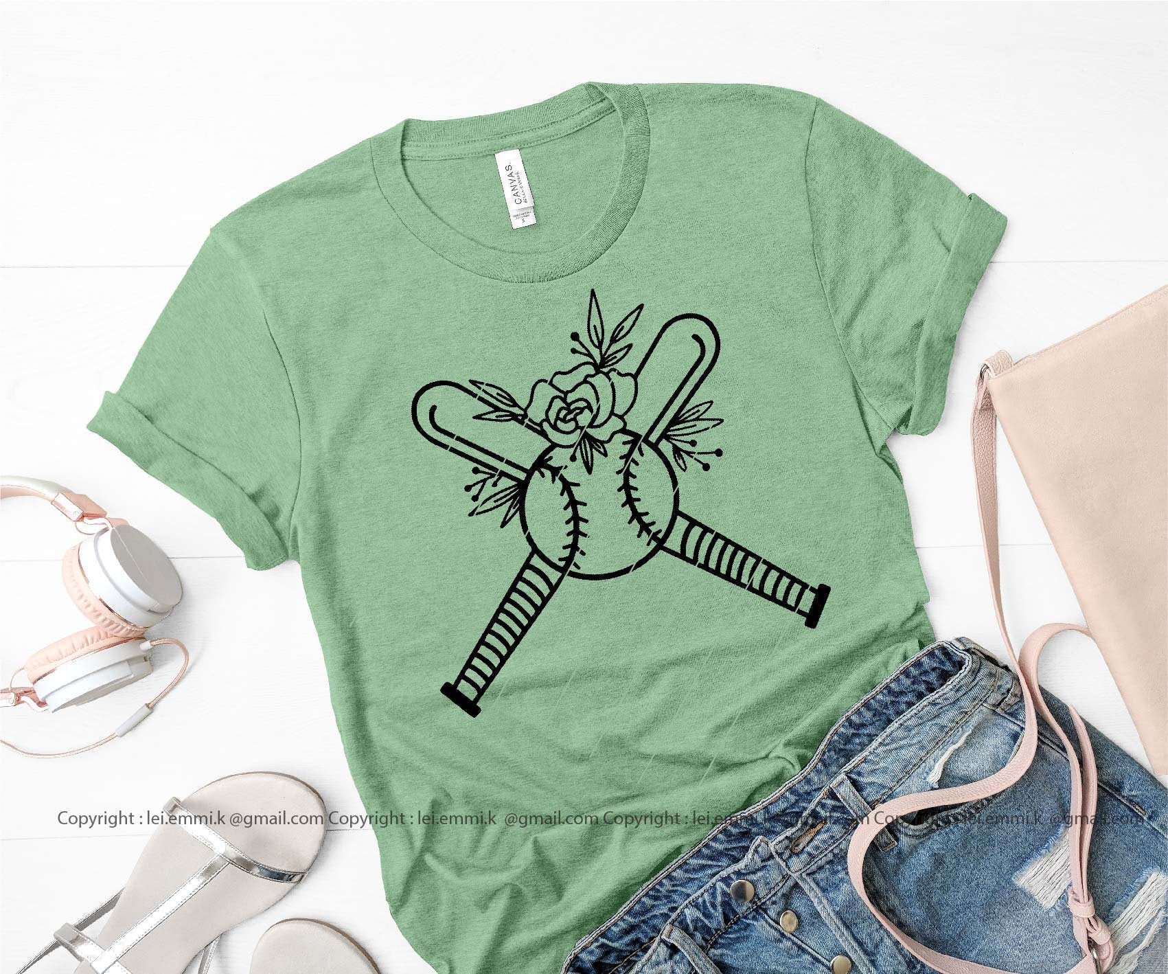 Flower Baseball Svg Instant Download Design for Cricut and Cameo ...