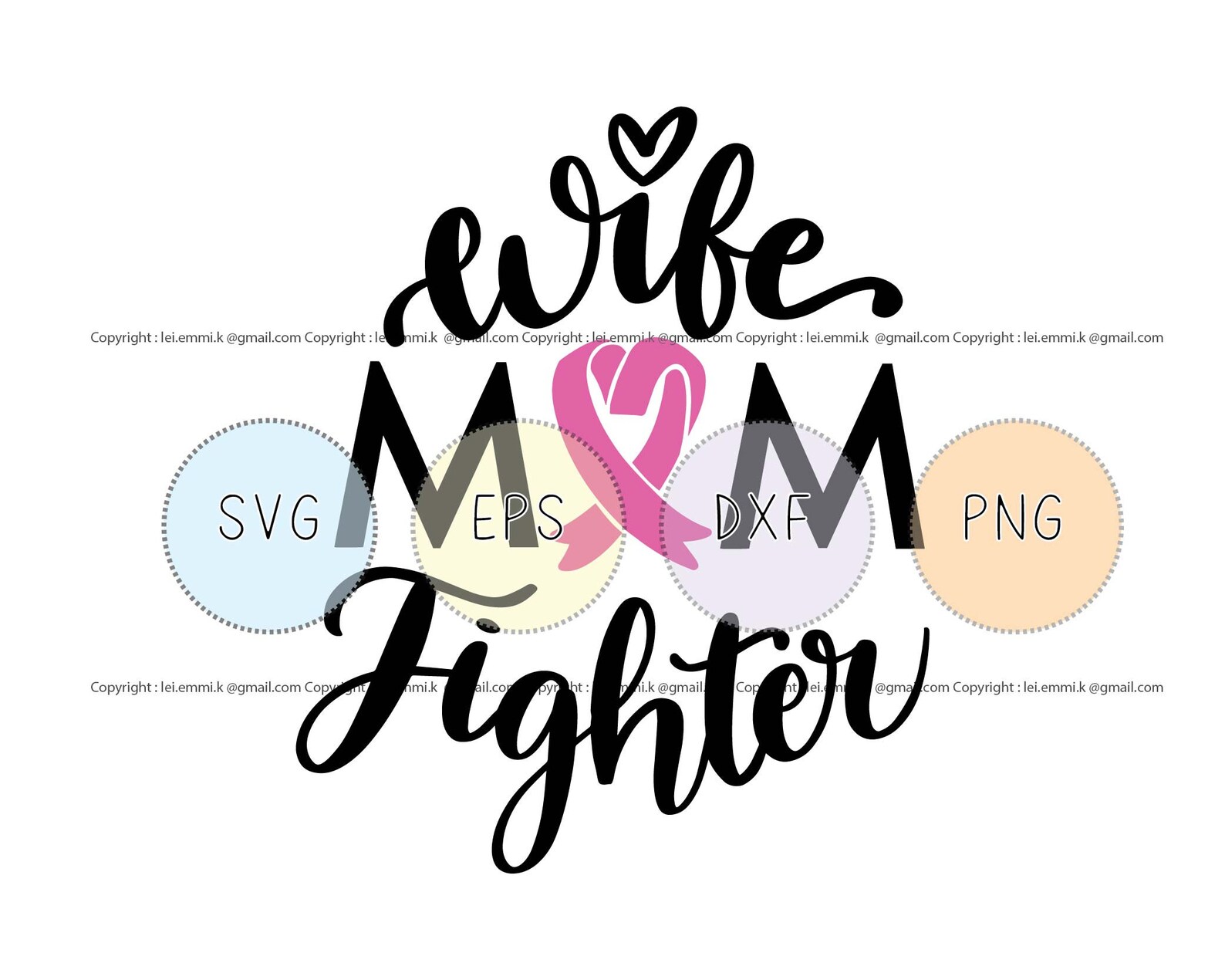 Wife Mom Fighter Svg for Cricut and Silhouette Cameo . Free Commercial ...