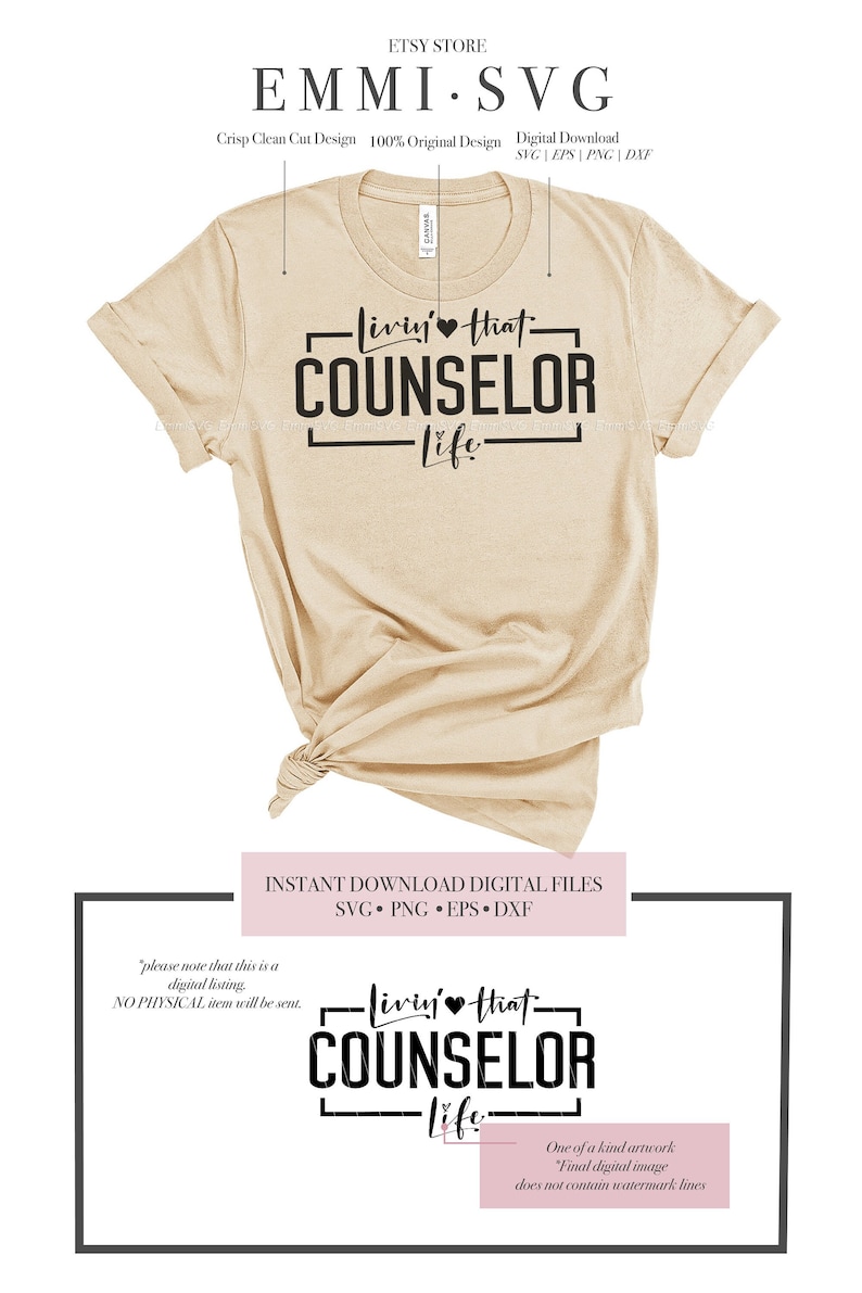 Counselor Svg Shirt Design, Living That Counselor Life Svg Files for ...