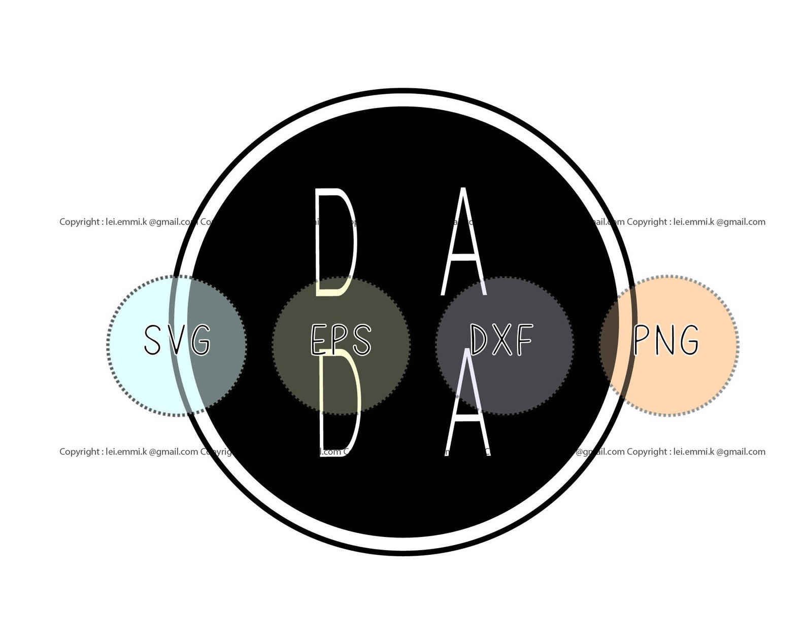 Dada word monogram circle frame svg files for circuit and | Etsy