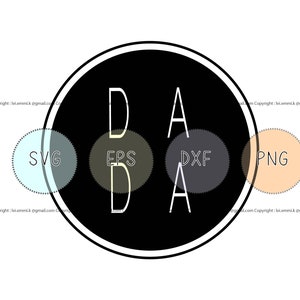 Dada word monogram circle frame svg files for circuit and | Etsy