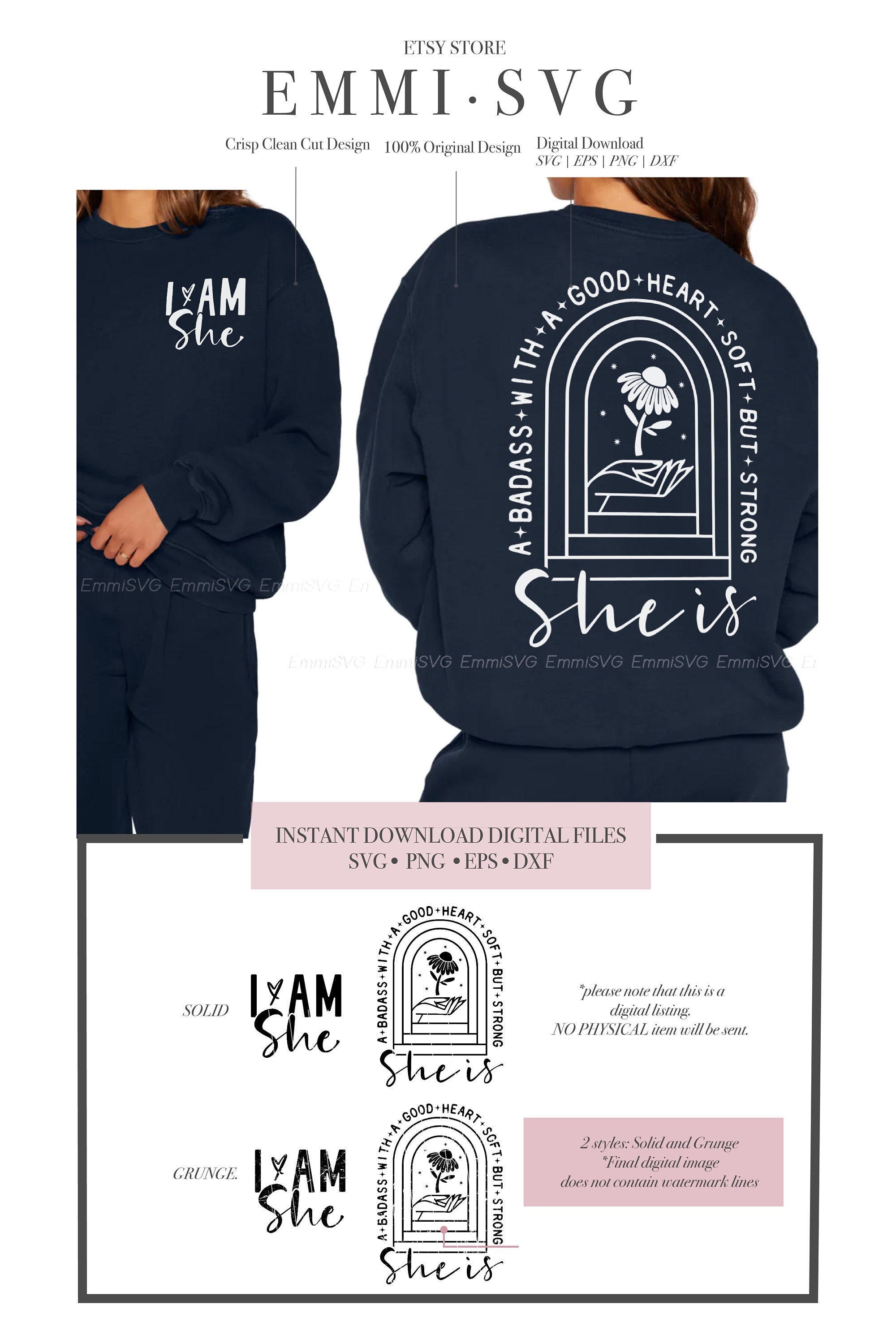 She is Svg Png Badass Women Svg Png Sublimation Shirt Women - Etsy