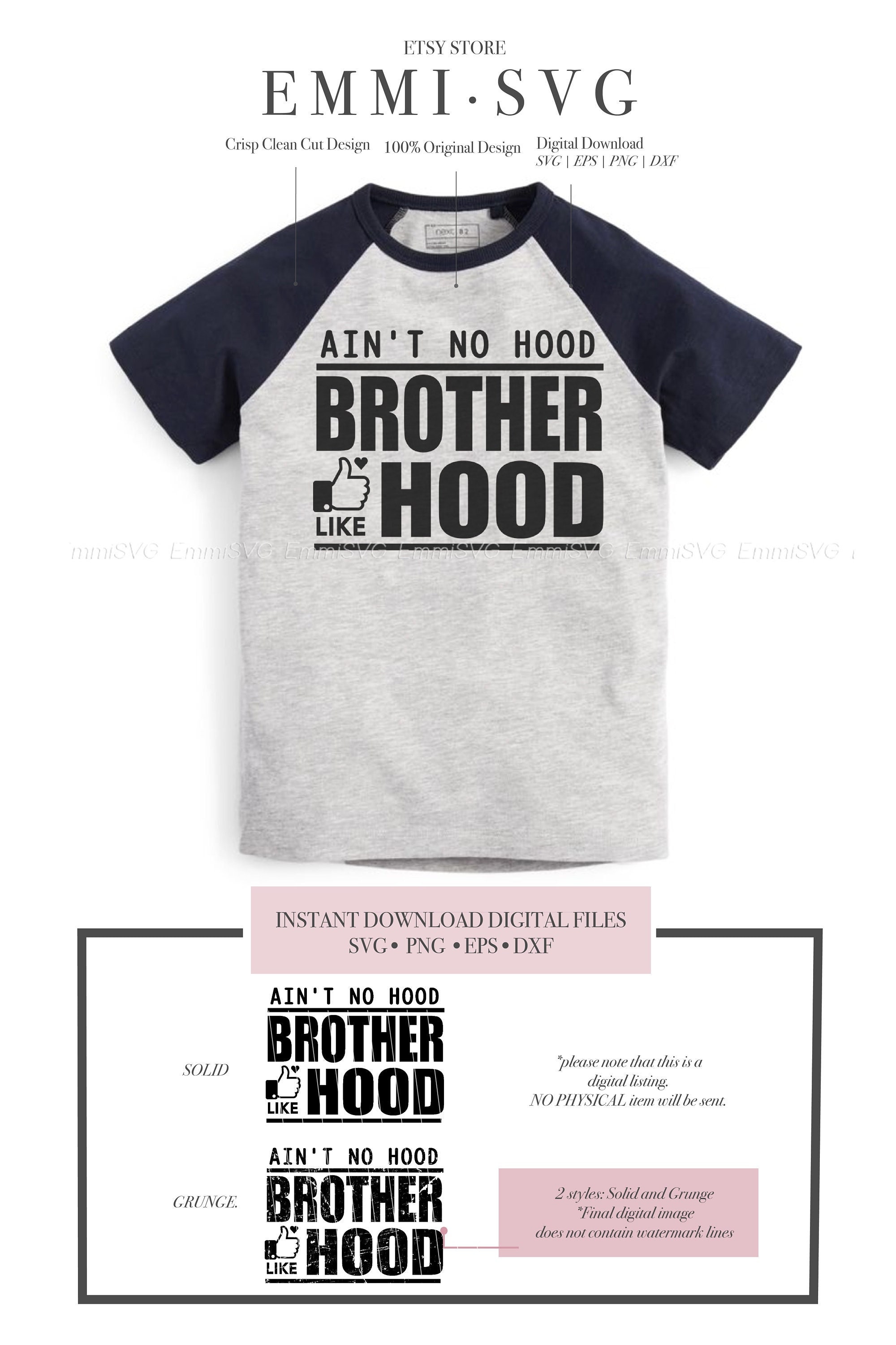 Brotherhood Svg Shirt Design Aint No Hood Like Brotherhood - Etsy