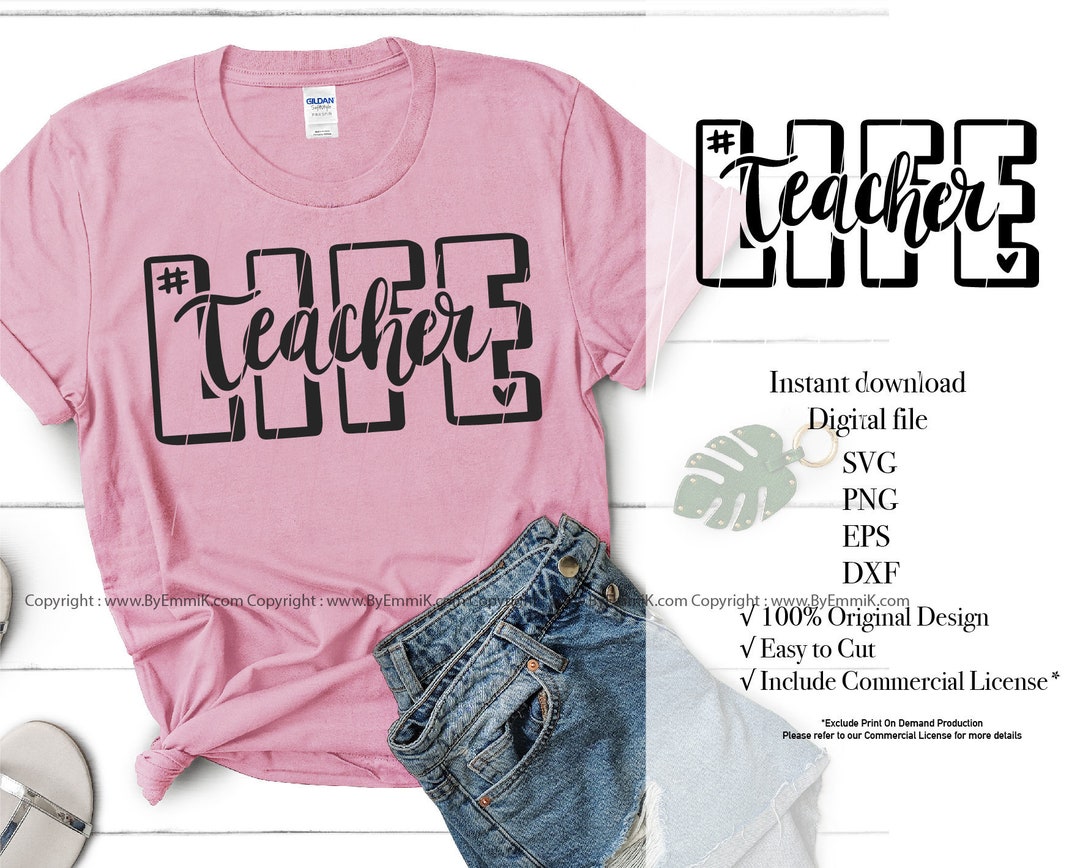 Hashtag Teacher Life Svg for Cricut and Silhouette Cameo, Instant ...