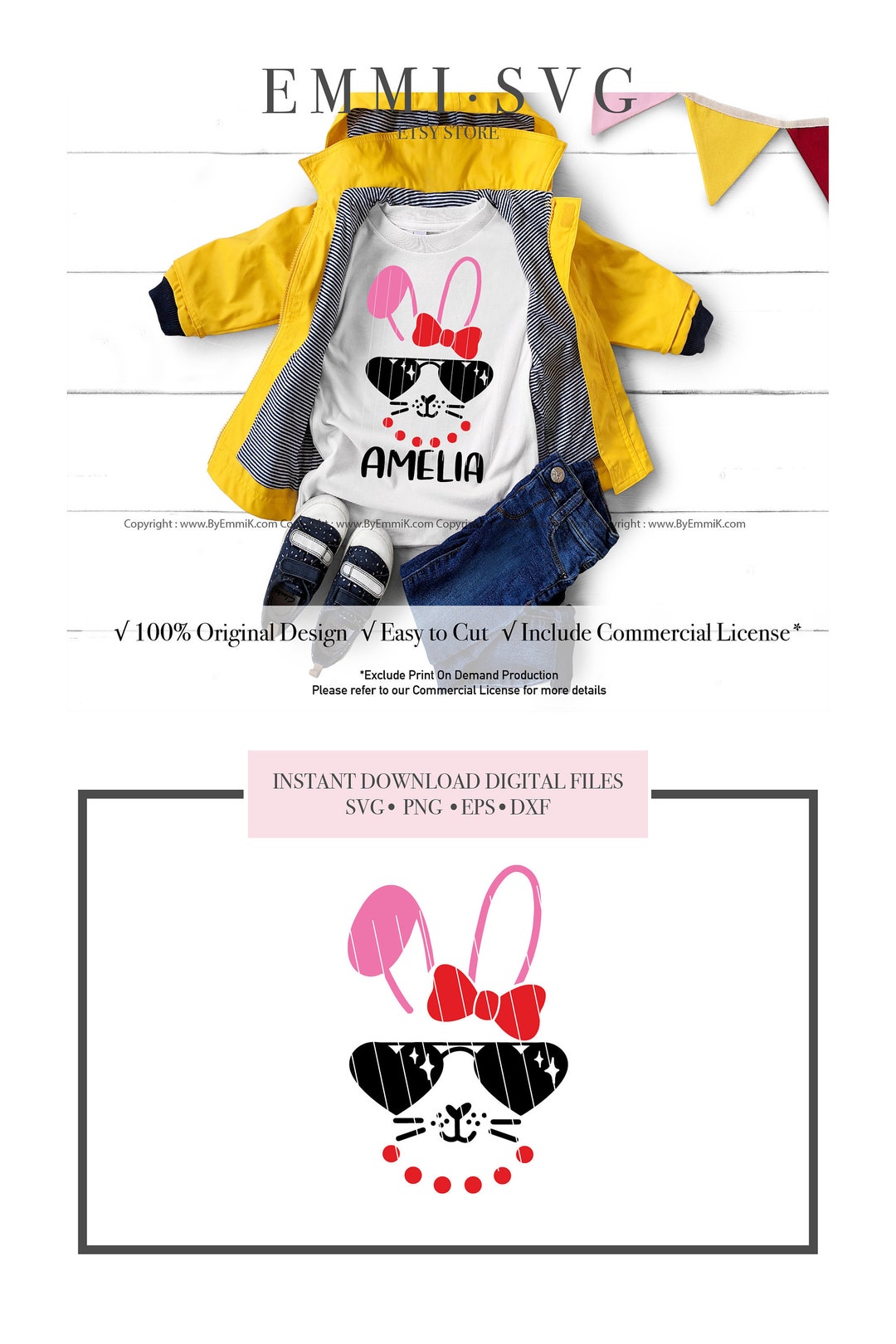 Easter Bunny Face Svg, Cool Bunny Svg, Girl Bunny Face Svg, Bunny With ...