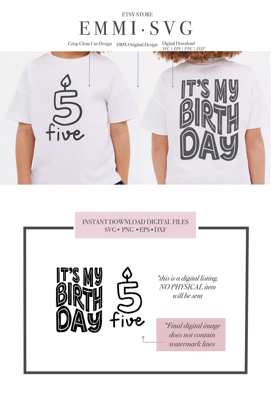5th Birthday Svg Png, Fifth Birthday SVG PNG, 5 Years Old Svg, Five ...