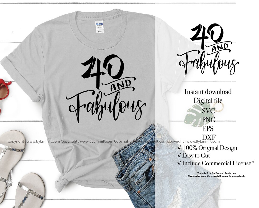 40th Birthday Svg, Forty Birthday Svg, 40 and Fabulous Svg, Women ...