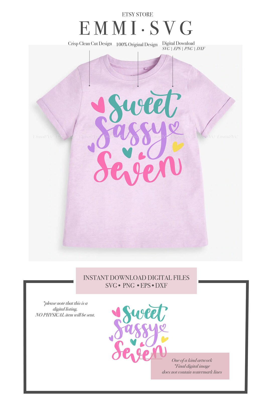 Sweet Sassy Seven Svg for Cricut and Silhouette, 7th Birthday Svg ...