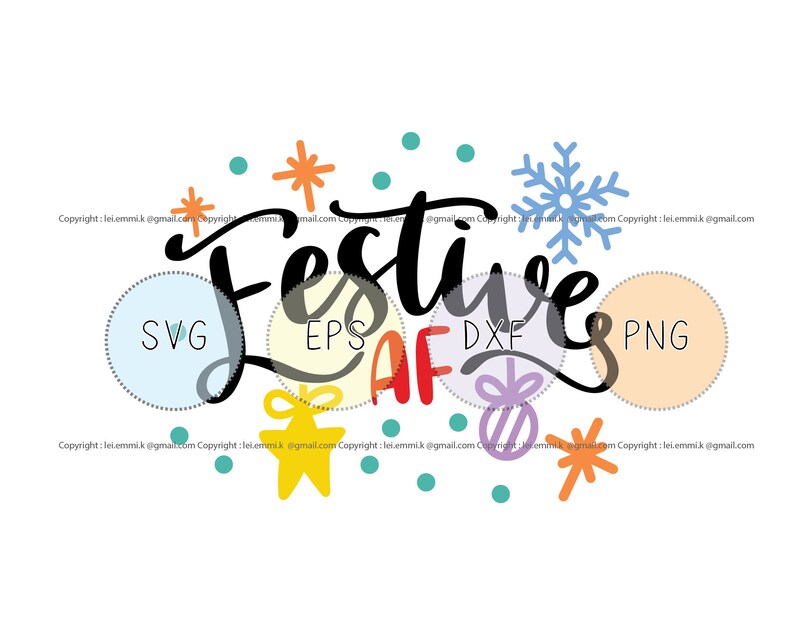 Festive Af Svg for Circuit and Silhouette Cameo. Free | Etsy