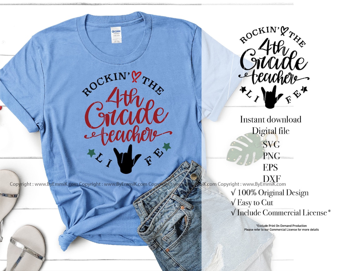 4th Grade Teacher Svg, Fourth Grade Teacher Svg, Rocking the 4th Grade ...