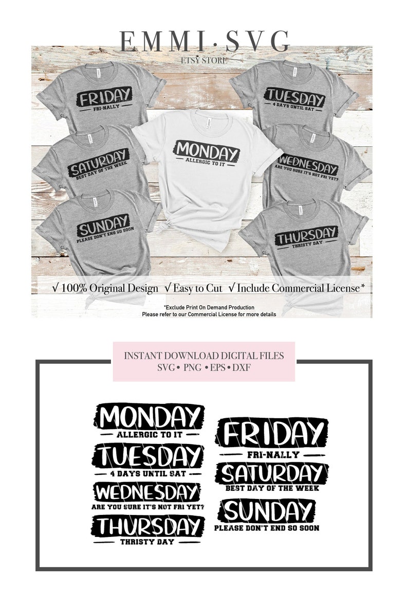 Funny Tshirt Svg, Monday Svg, Tuesday Svg, Wednesday Svg ,thursday Svg ...
