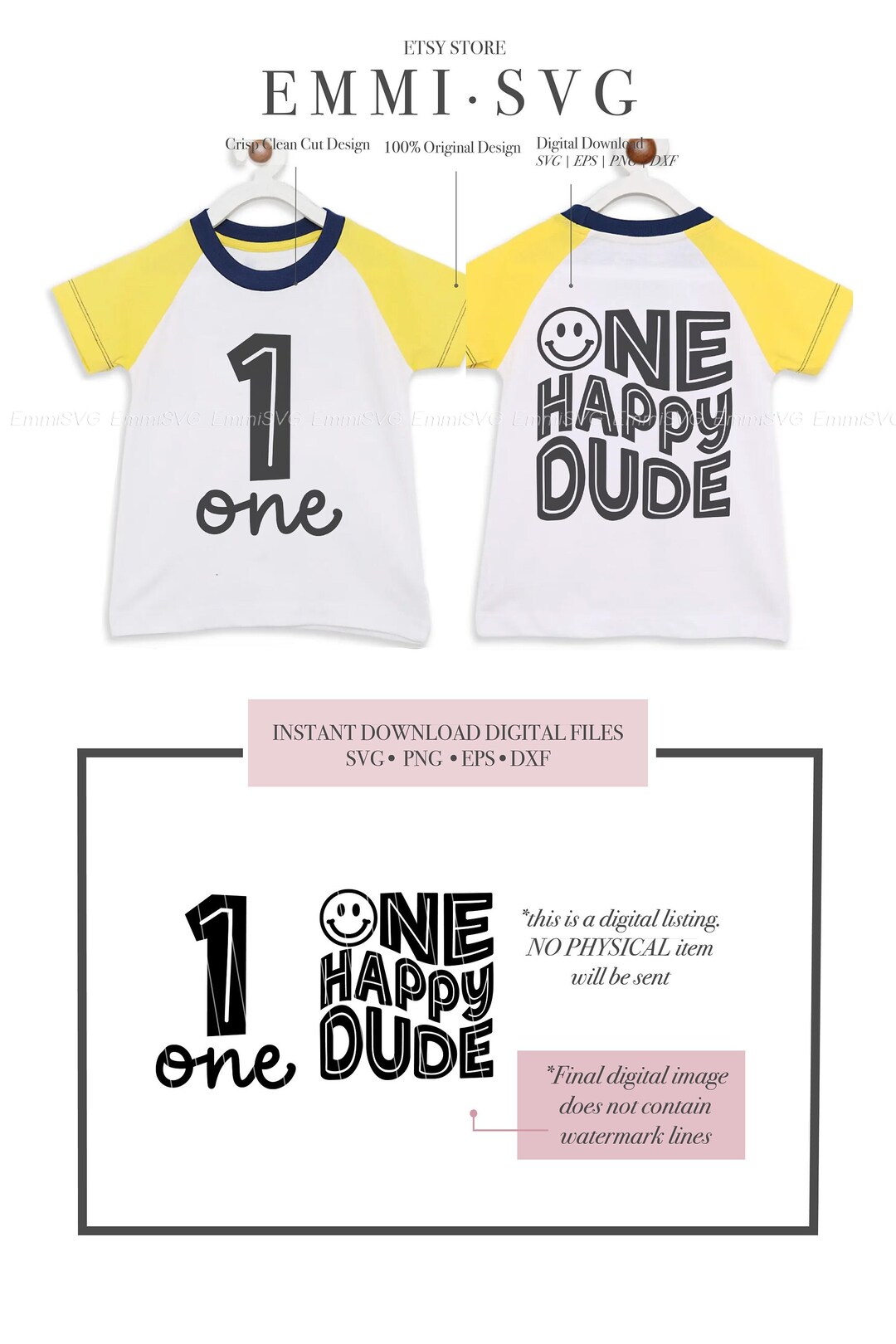 Boy 1st Birthday Svg Png, One Happy Dude Svg Png, First Birthday Svg, 1 ...